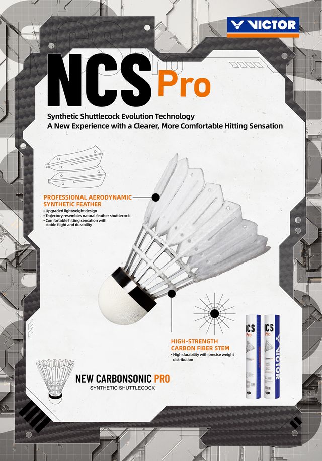 Victor New Carbonsonic Pro (NCS-PRO) Shuttlecock (12 pcs) 2025